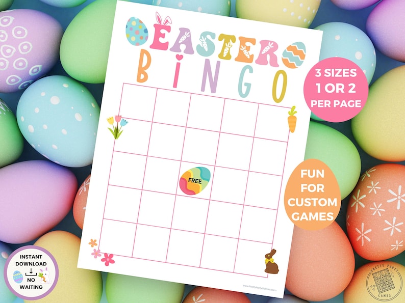 Easter Blank Bingo Card Printable, Perfect to Make Your Own Bingo Cards ...