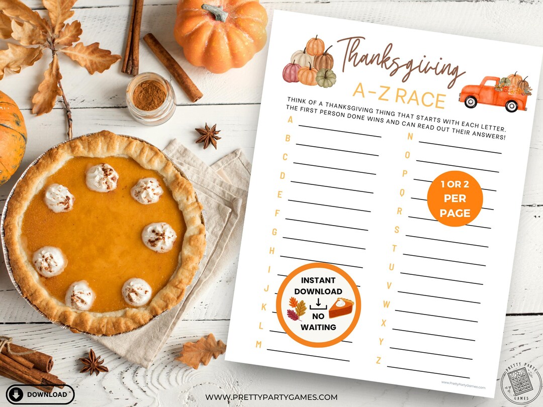Thanksgiving A-Z Word Race, Top Word Games, Holiday Classroom ...
