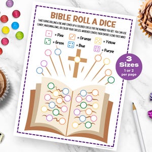 Bible Roll A Dice Game, Candy Dice Game Printable, Christian Printable ...