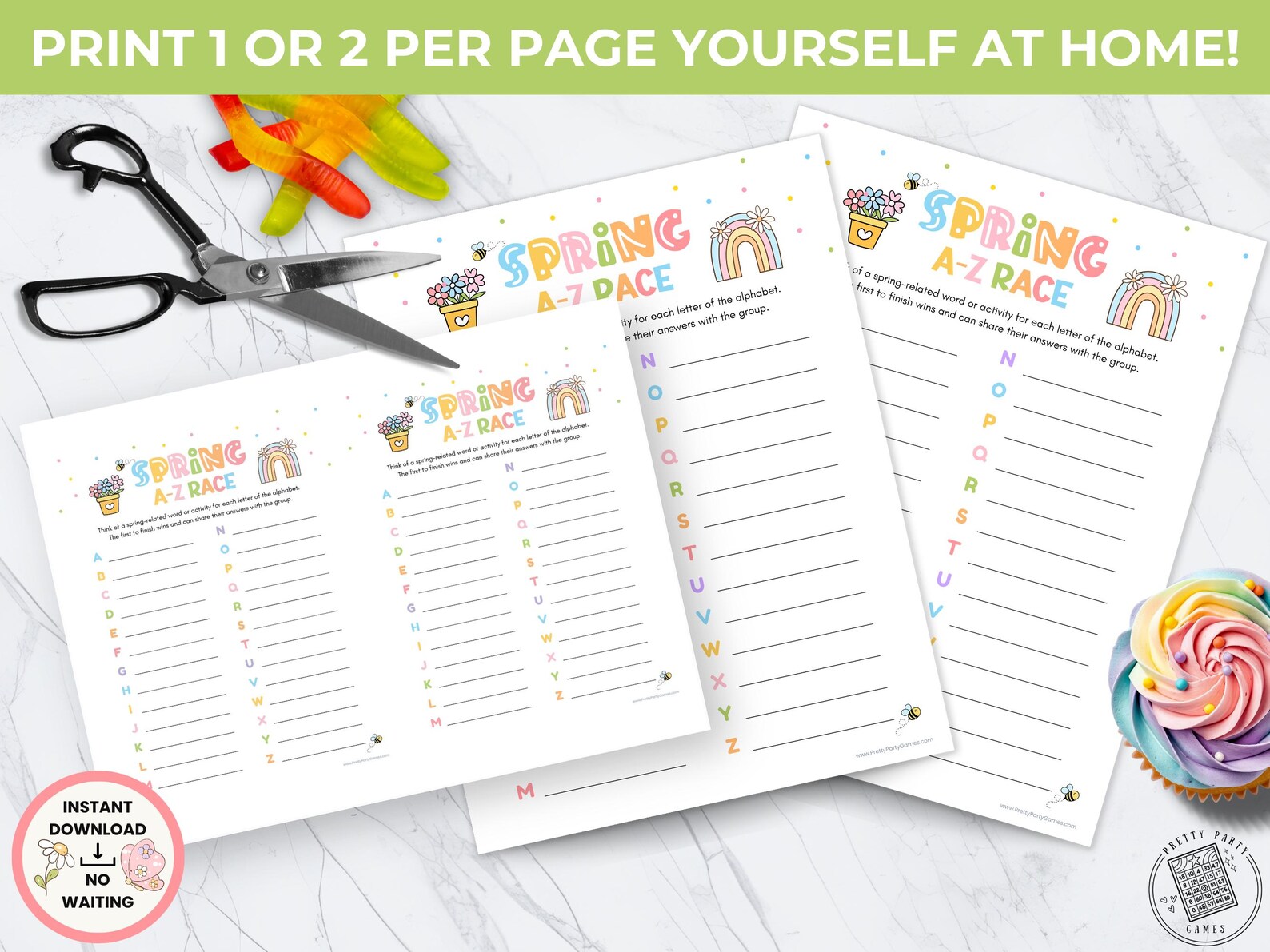 Spring A-Z Race Word Game, Springtime A-Z Game Printable, Office Party ...