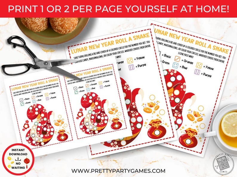 Chinese New Year Candy Dice Game Printable, Roll the Dice Party Game ...