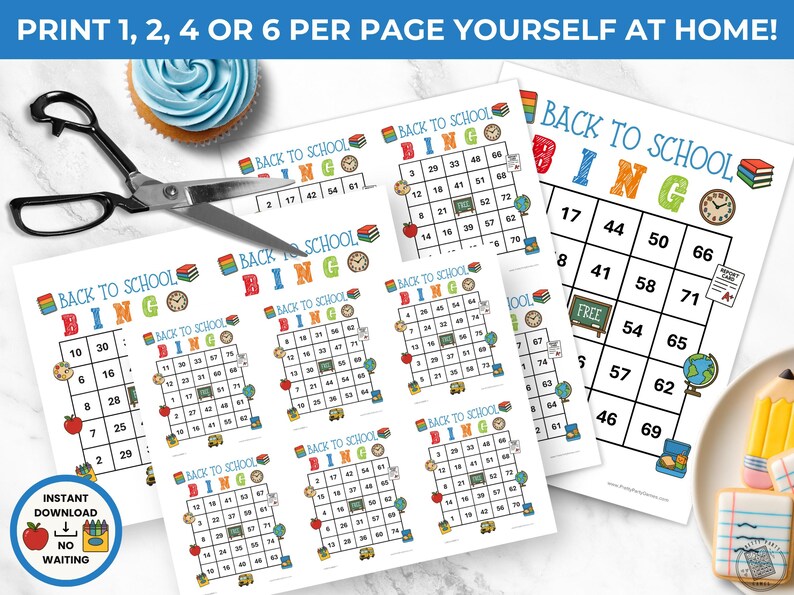 500 Back to School Bingo Cards, Printable Classroom Bingo Cards With ...