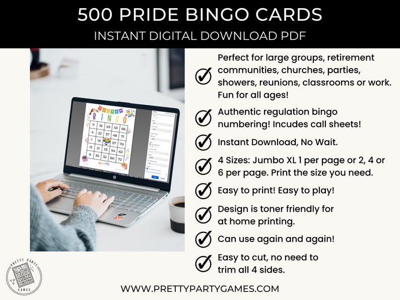 500 Pride Bingo Cards, Pride Month Printable Party Games, LGBTQIA Party ...