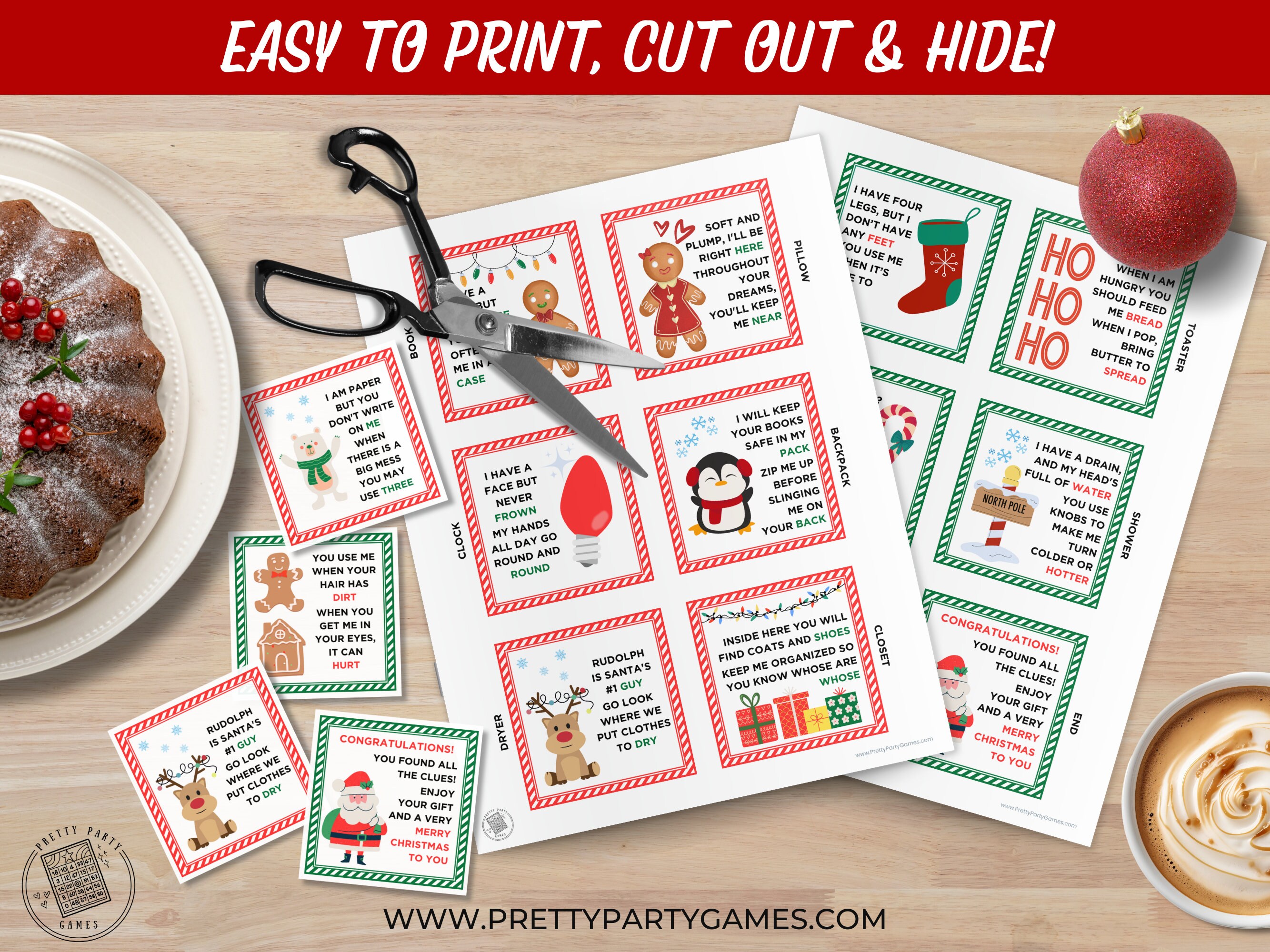 Indoor Christmas Scavenger Hunt for Kids, Printable Christmas Game ...