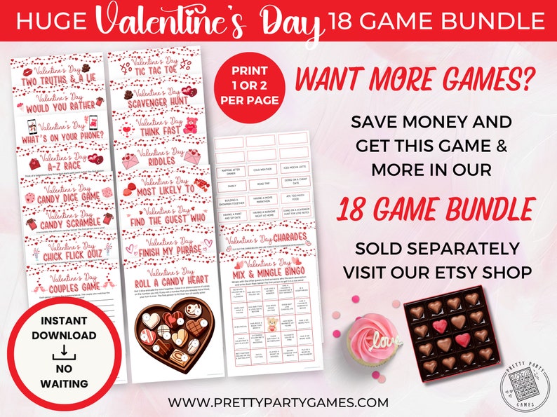 Valentines Day Trivia Chick Flick Quiz, Fun Valentines Party Game ...