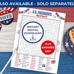Presidents Day Printable Word Search for Kids & Adults + Answer Key ...