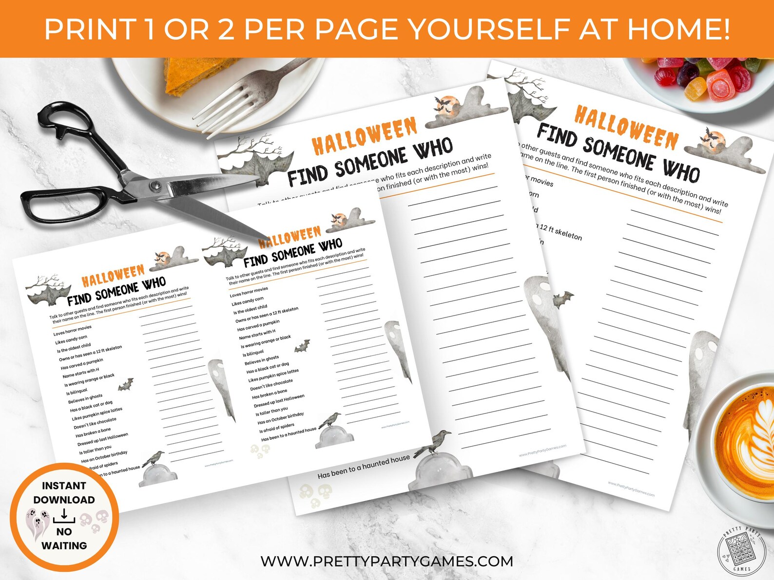 Halloween Find the Guest Who Icebreaker Game, Instant Digital Download ...