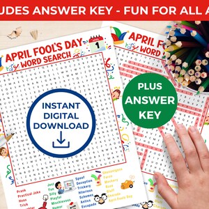 April Fool's Day Word Search Printable, April Fools Day Games, Word ...