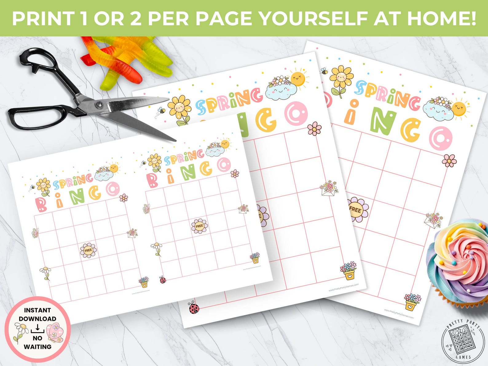 Spring Blank Bingo Card Printable, Perfect to Make Your Own Bingo Cards ...