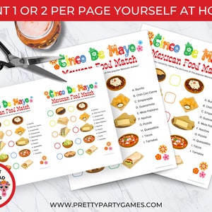 Cinco De Mayo Mexican Food Match Game, Fun Games for Cinco De Mayo ...