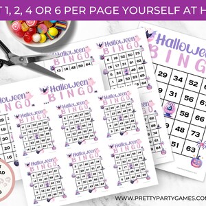 500 Witchy Pink Halloween Bingo Cards With Numbers, Printable Pinkoween ...