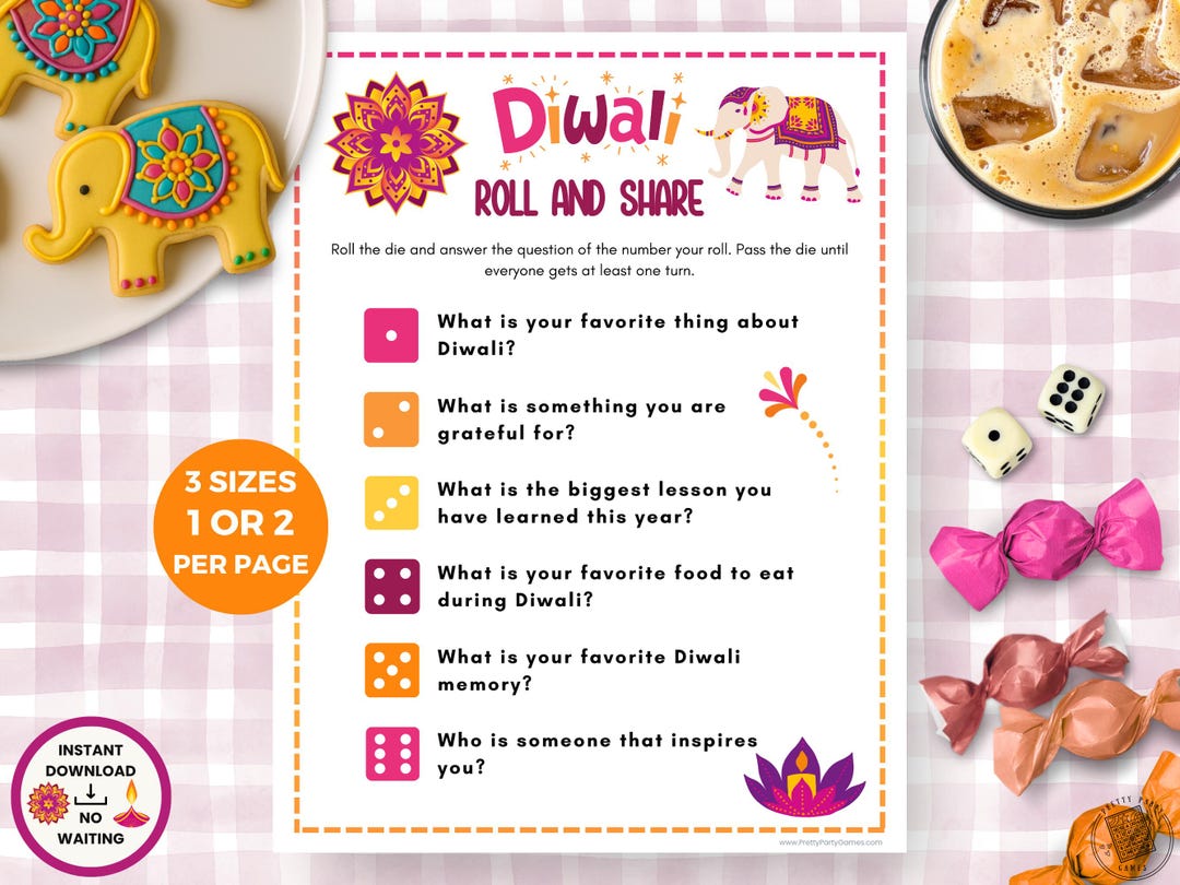 Diwali Roll & Share Dice Breaker Printable, Get to Know You Ice Breaker ...