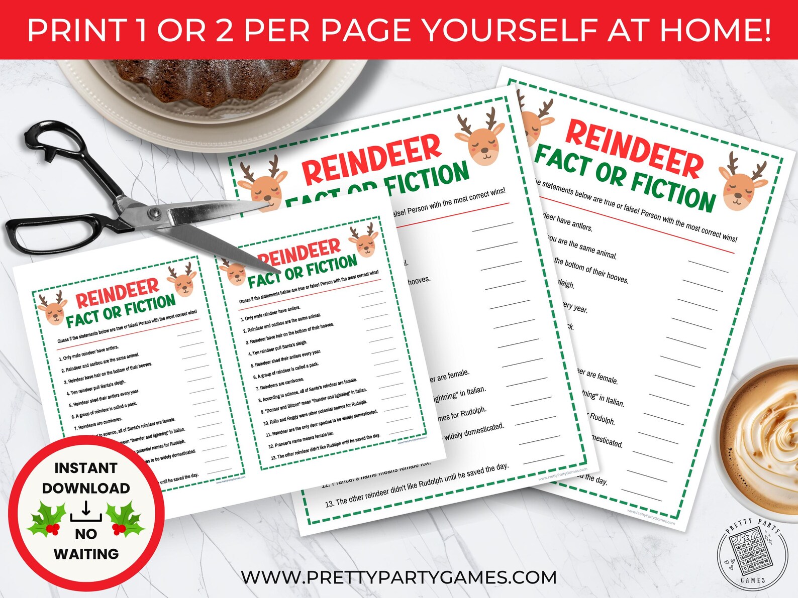 True or False Christmas Trivia With Answers, Reindeer Fact or Fiction ...