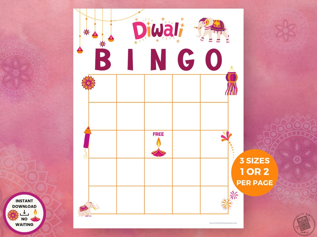 Diwali Blank Bingo Card Printable PDF, Make Your Own Bingo Cards ...