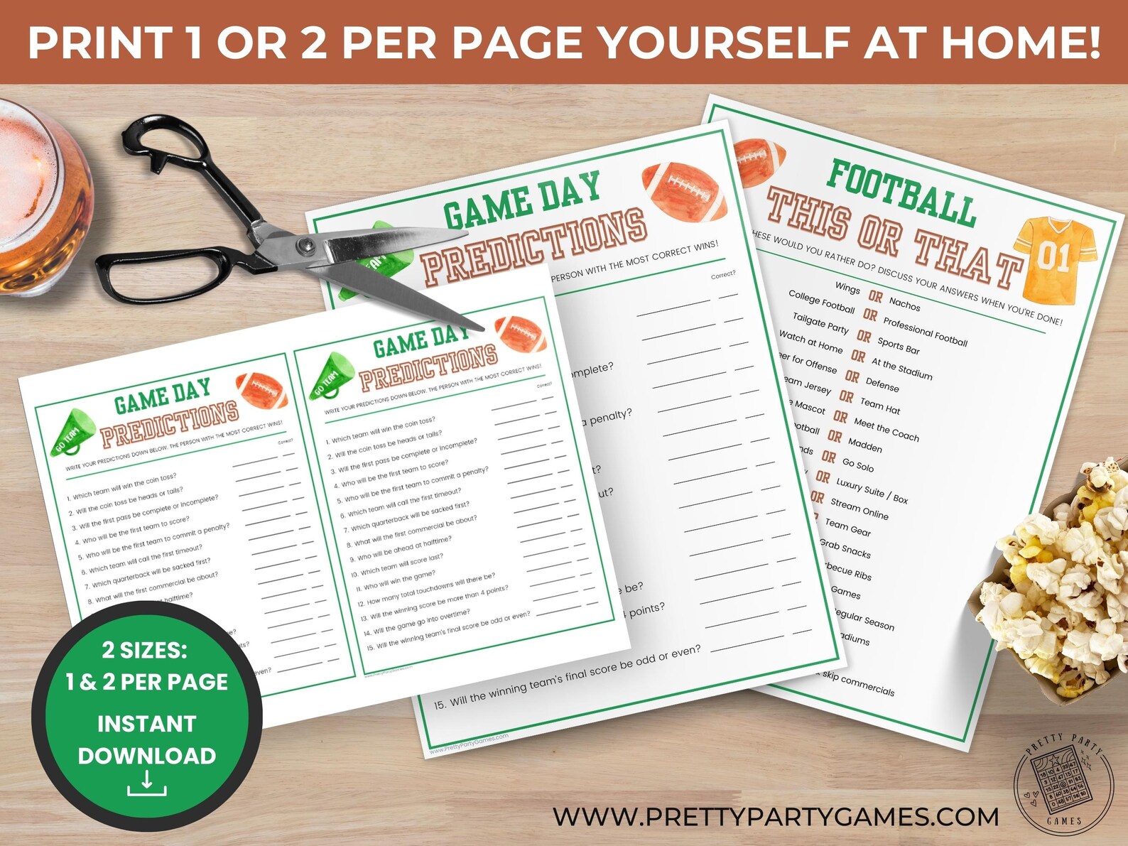 15 Printable Football Party Games Bundle, Fun Games for a Football ...