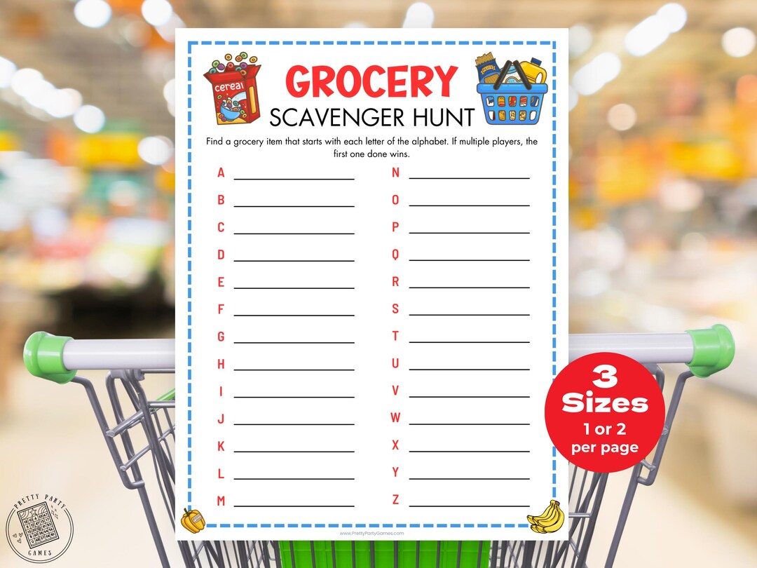 Grocery Store Scavenger Hunt Game, Supermarket Busy Games for Kids ...