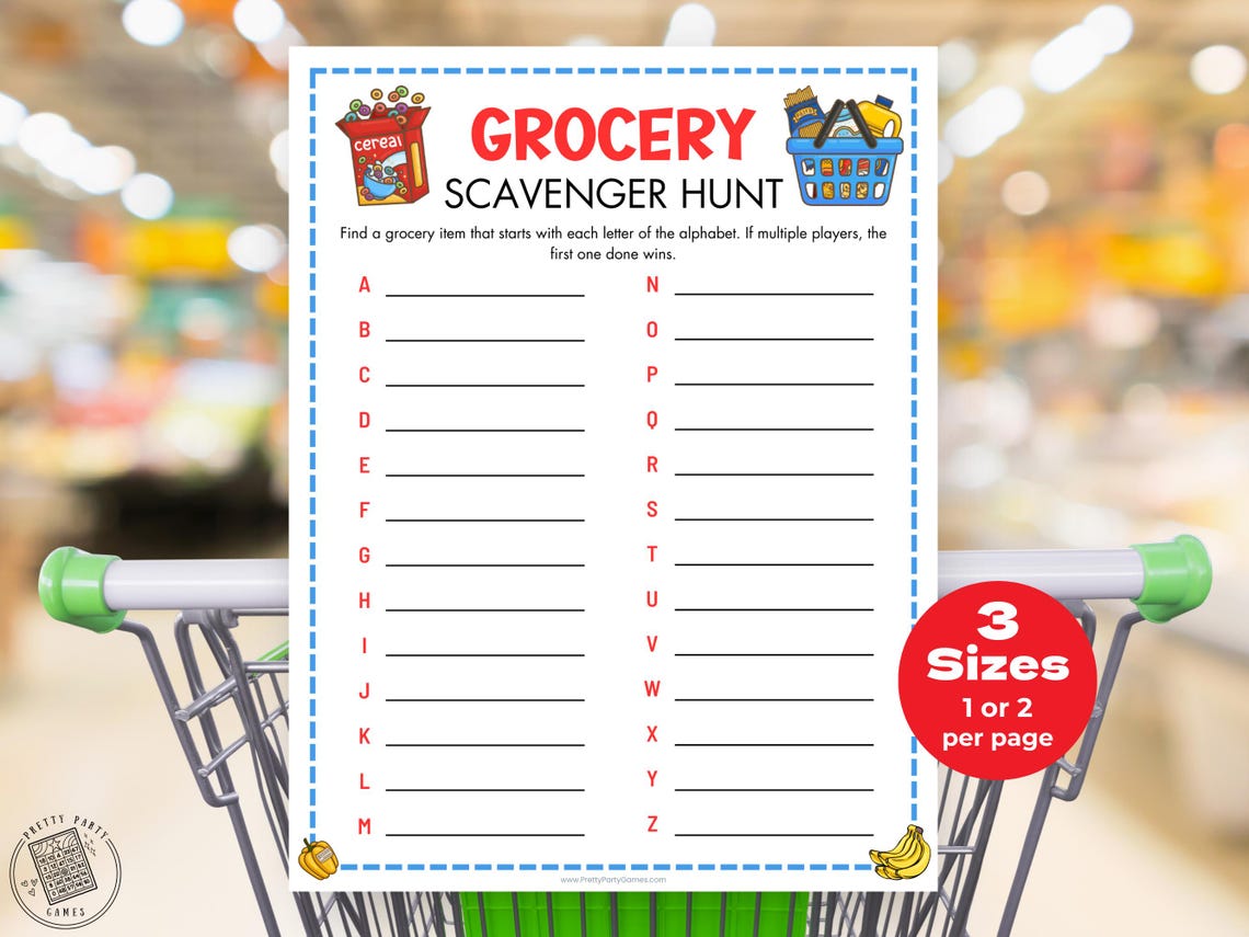 Grocery Store Scavenger Hunt Game, Supermarket Busy Games for Kids ...