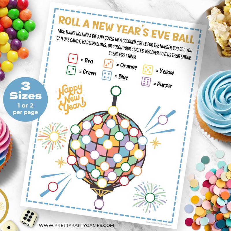 New Year Candy Dice Game - Etsy