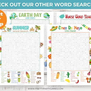 Printable Pizza Word Search Puzzle for Kids & Adults, Fun Pizza Party ...