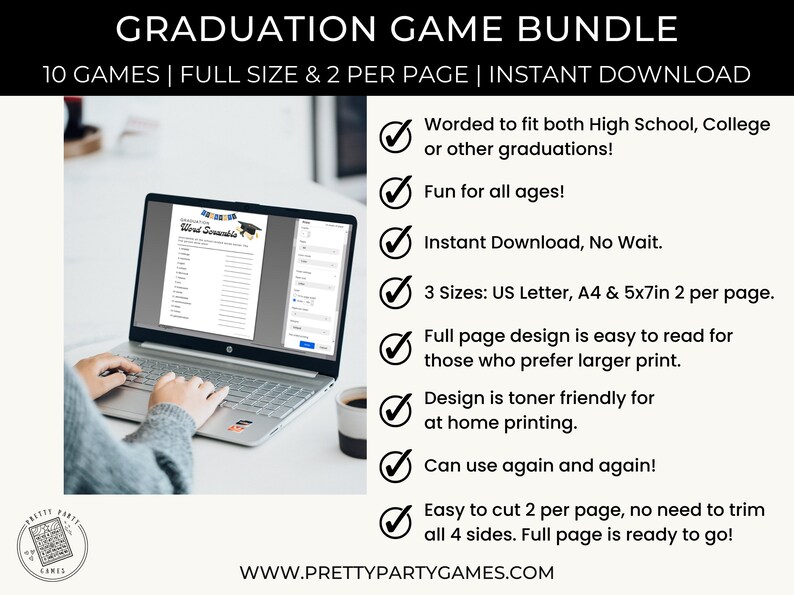 Graduation Game Bundle, 2024 Graduation Party Games, Printable ...