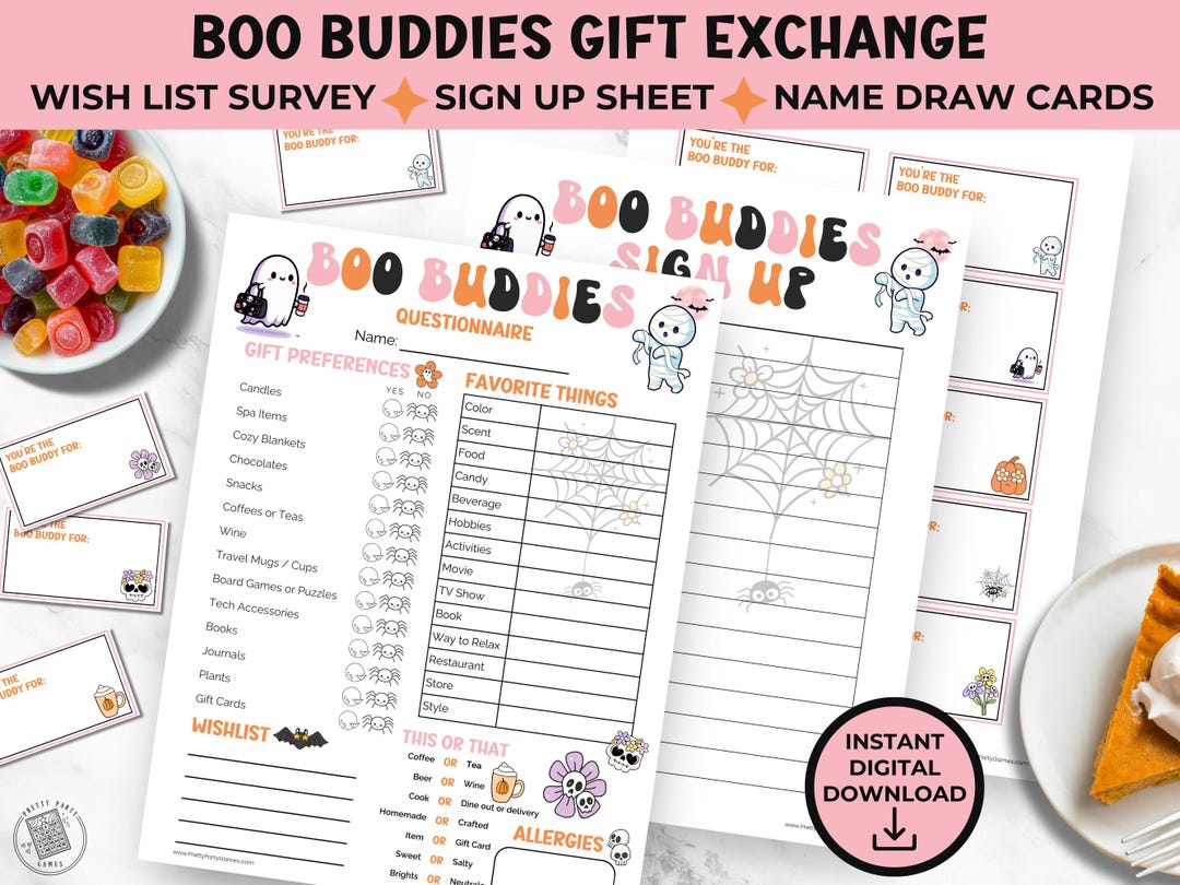 Halloween Boo Buddy Questionnaire Bundle, Pink-o-ween Get to Know You ...