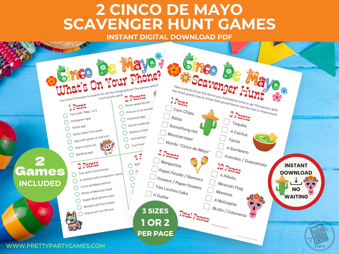 2 Cinco De Mayo Scavenger Hunt Games, Photo Scavenger Hunt + What's on ...