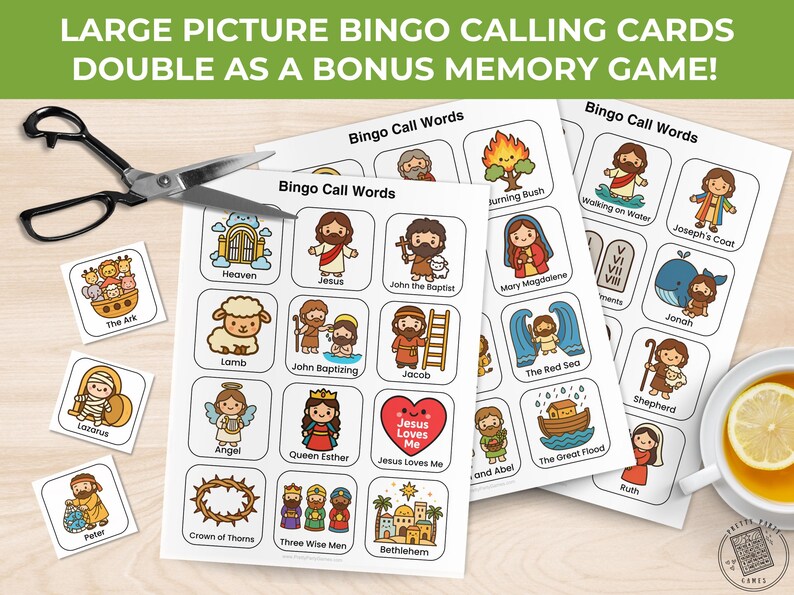 Bible Character Bingo, Colorful Bible Bingo for Kids & Adults, 50 ...