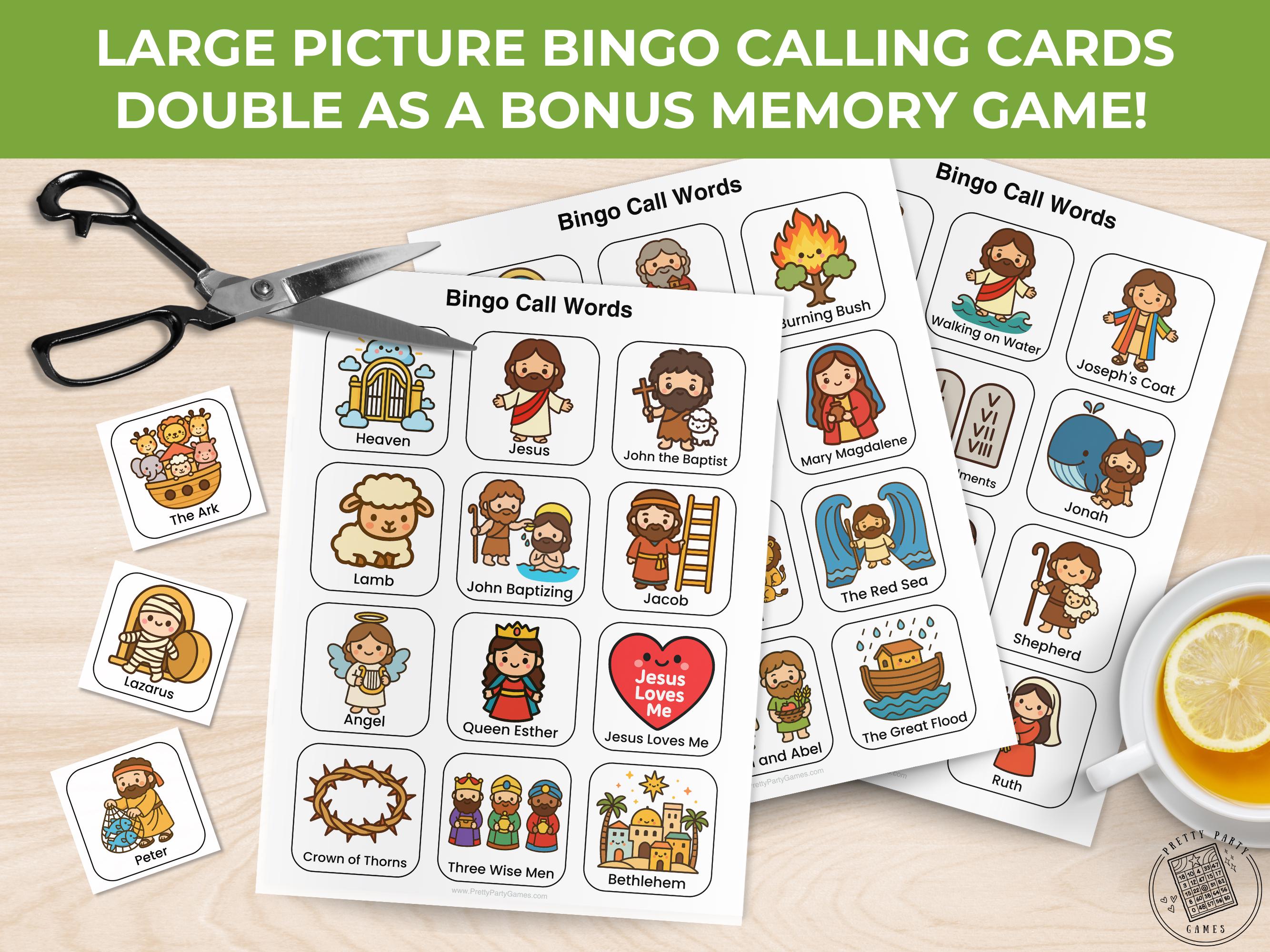 Bible Character Bingo, Colorful Bible Bingo for Kids & Adults, 50 ...