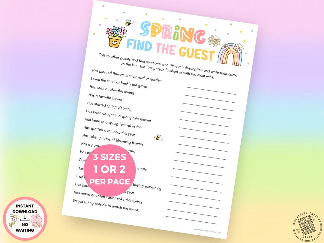 Spring Find the Guest, Springtime Icebreaker Games for Teens & Adults ...
