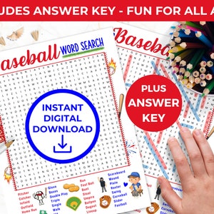 Baseball Word Search Game, Baseball Themed Games for Kids, Sports ...