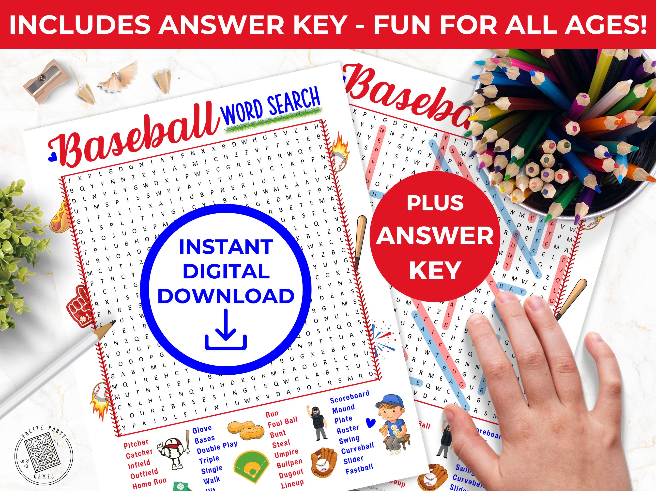 Baseball Word Search Game, Baseball Themed Games for Kids, Sports ...