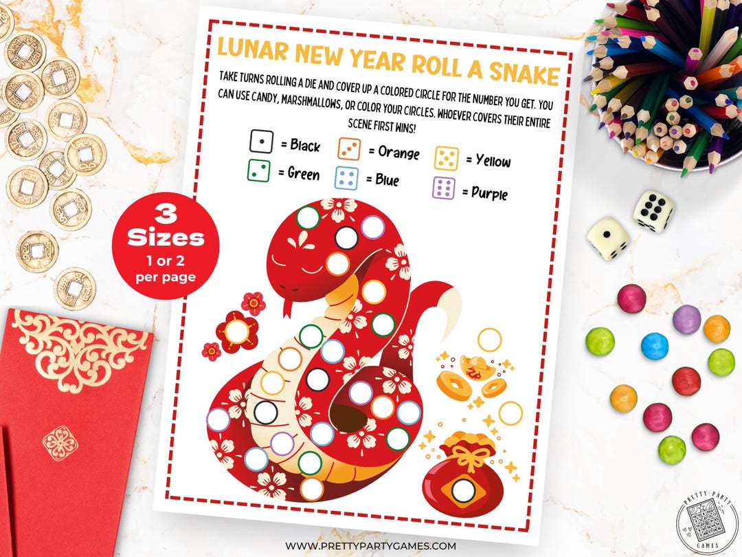 Chinese New Year Candy Dice Game Printable, Roll the Dice Party Game ...