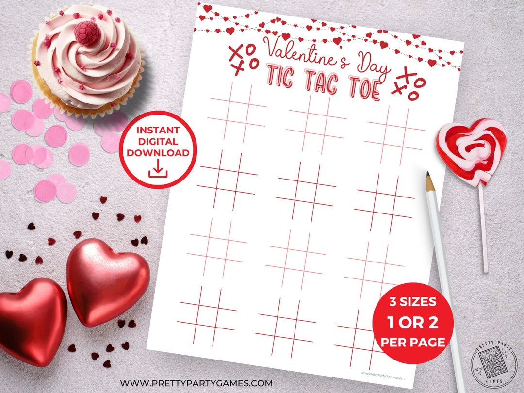 Tic Tac Toe Valentine Printable, Fun Kids Valentine's Day Party Games ...