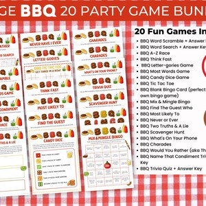 20 BBQ Party Games Bundle, Summer Backyard Cookout Games, Fun Pool ...