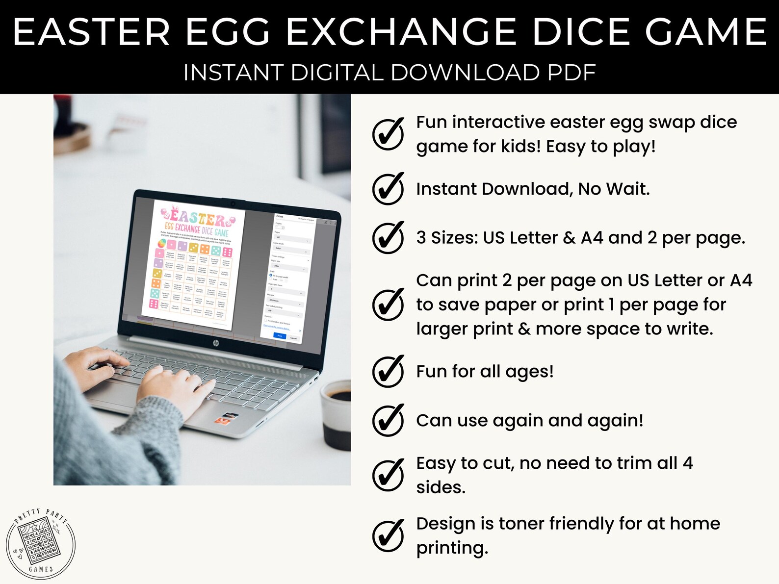 Easter Egg Exchange Dice Game, Fun Easter Egg Swap Party Game for Kids ...