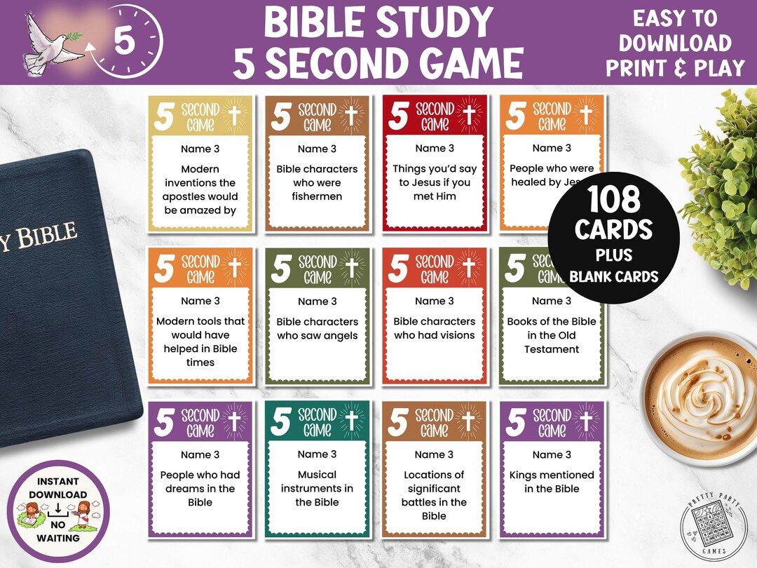 Bible 5 Second Game, Fun Christian Bible School Games, Bible Study ...
