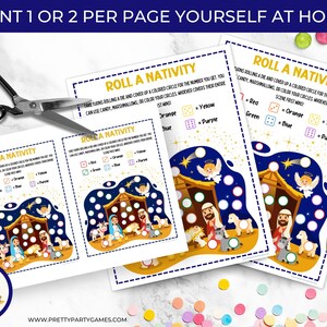 Roll A Nativity Game, Dice Game Printable, Christmas Candy Dice Games ...