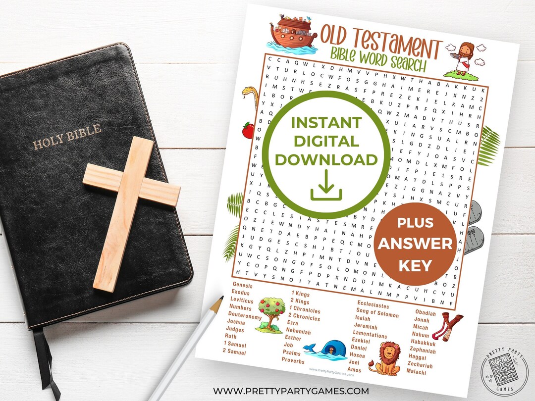 Old Testament Books of the Bible Word Search Printable, Word Search for ...