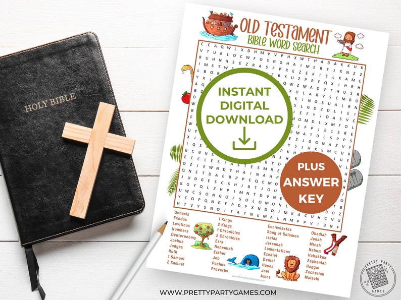Old Testament Books of the Bible Word Search Printable, Word Search for ...