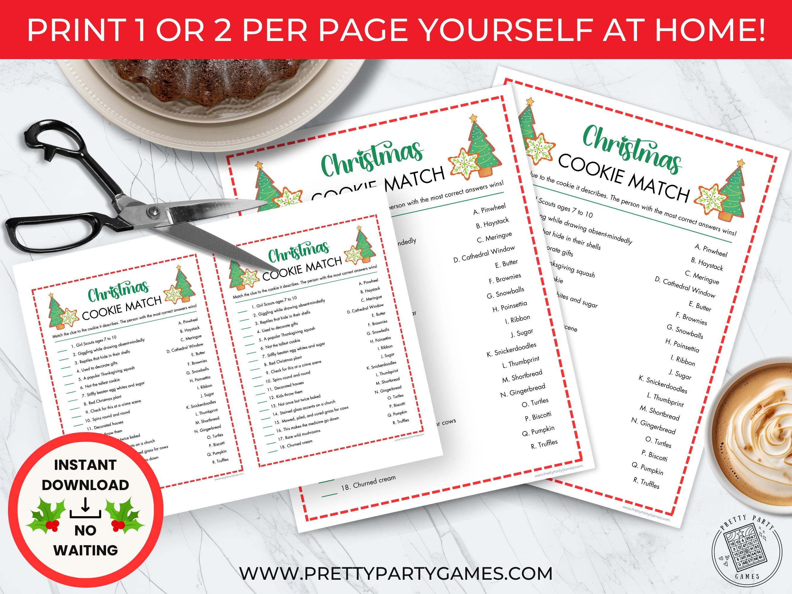Christmas Cookie Match Game & Christmas Candy Match Game Printables, 2 ...