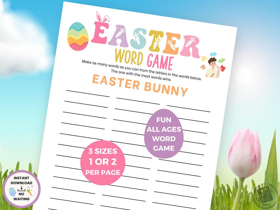 Easter Word Game, Easter Party Games for Kids & Adults, Fun Easter ...
