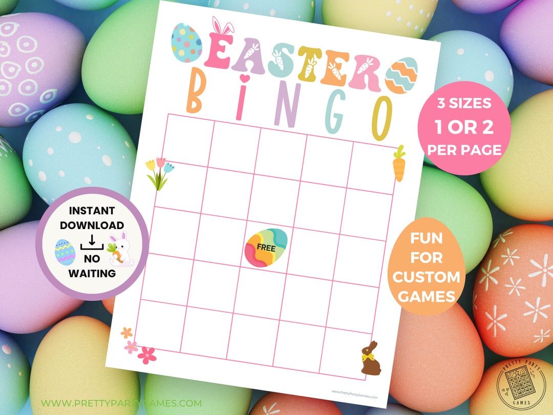 Easter Blank Bingo Card Printable, Perfect to Make Your Own Bingo Cards ...