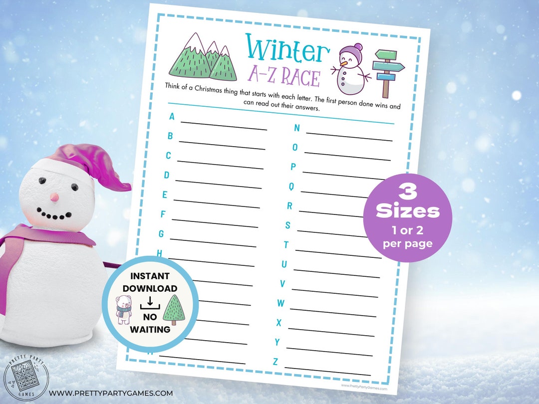 Winter A-Z Race Game, Fun Winter Wonderland Party Games for Kids ...