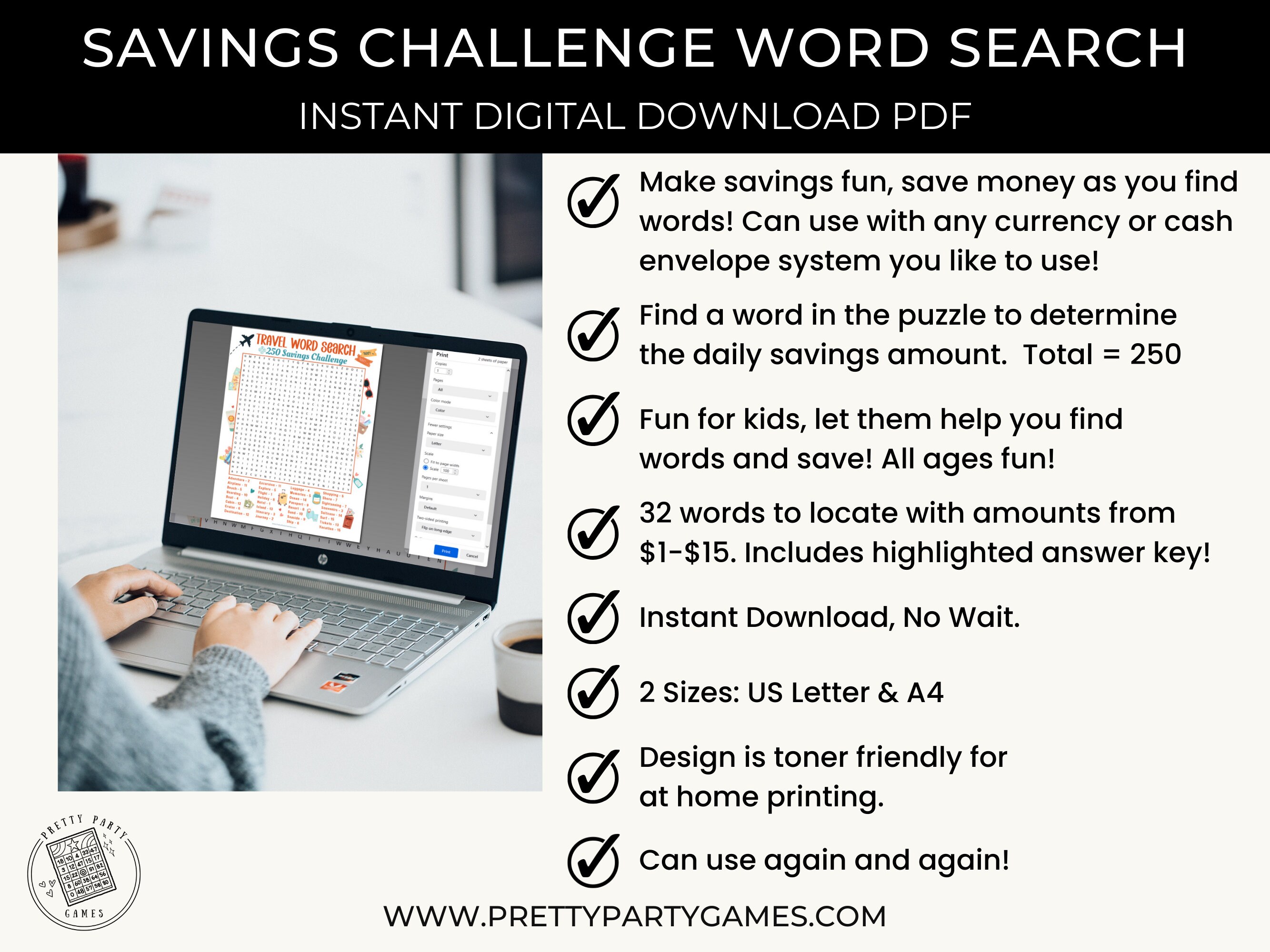 Word Search Savings Challenge, Travel Word Search Printable + Solution ...