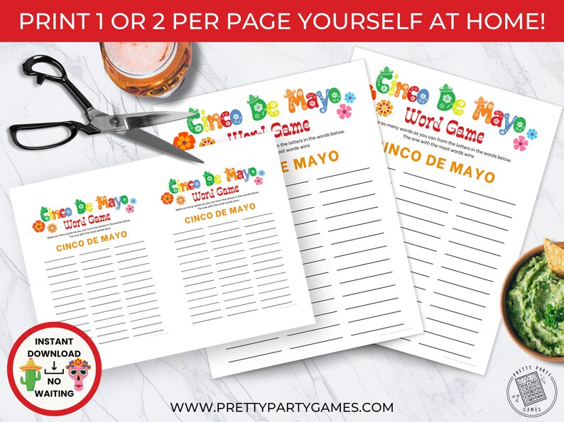 Cinco De Mayo Word Game, Printable Classroom Activity for Kids, Cinco ...