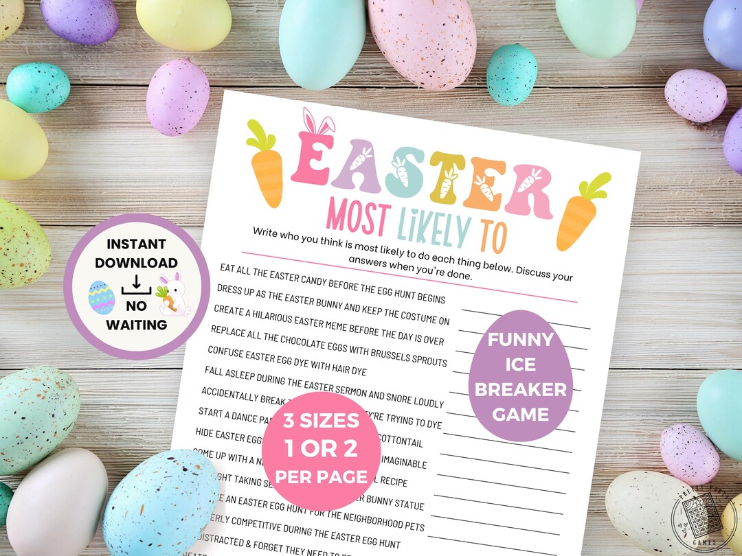 Easter Who is Most Likely Game, Easter Ice Breaker Game, Easter Party ...
