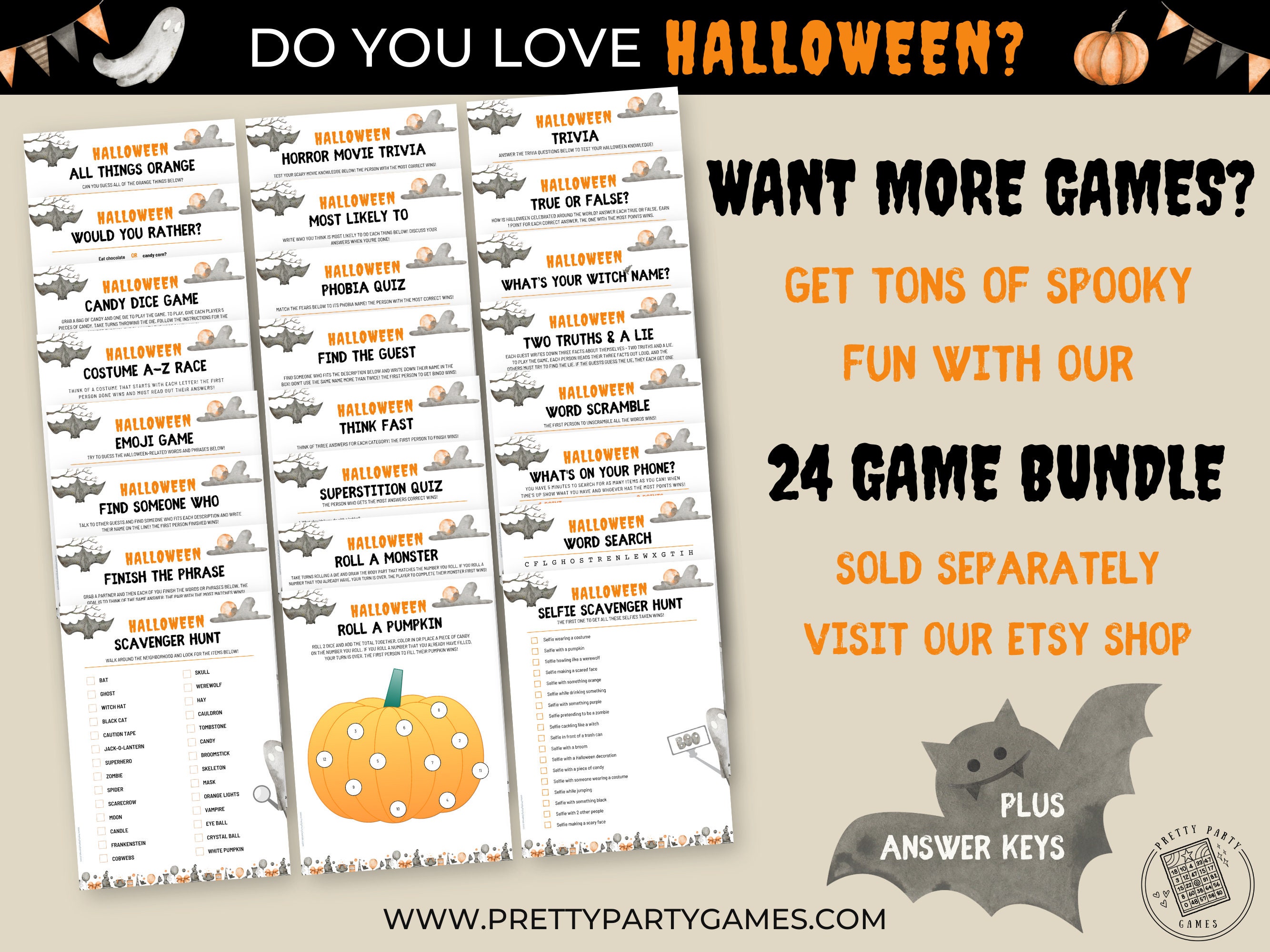 Scary Movie Bingo Game Printable, 50 Bingo Cards, Scary Party Games for ...