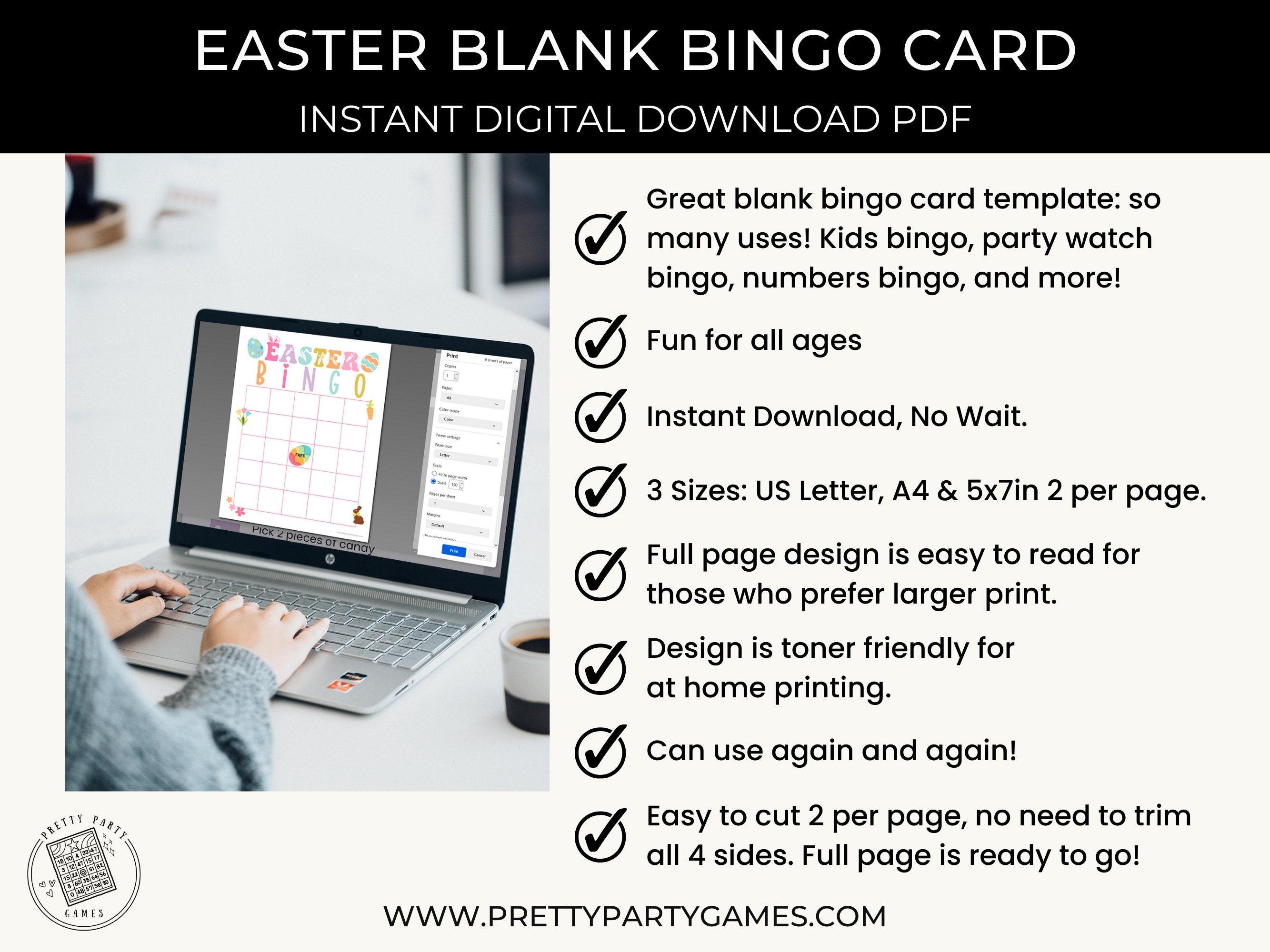 Easter Blank Bingo Card Printable, Perfect to Make Your Own Bingo Cards ...
