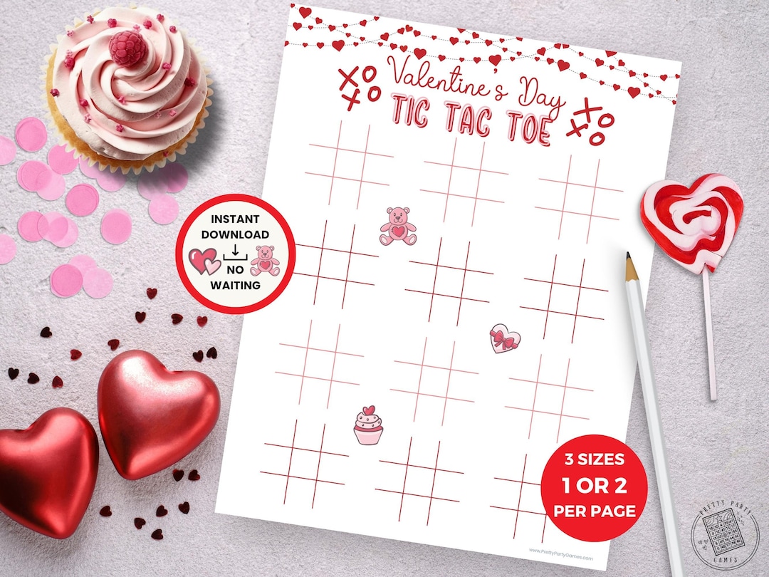 Tic Tac Toe Valentine Printable, Fun Kids Valentine's Day Party Games ...