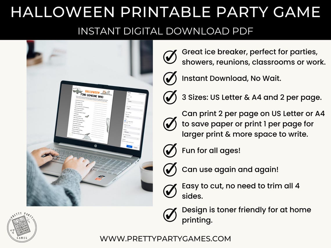 Halloween Find the Guest Who Icebreaker Game, Instant Digital Download ...